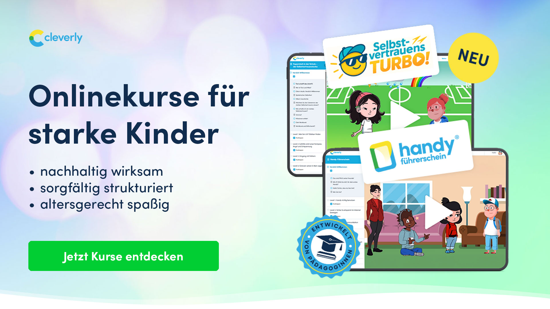 Onlinekurse für starke Kinder - cleverly Kursplattform